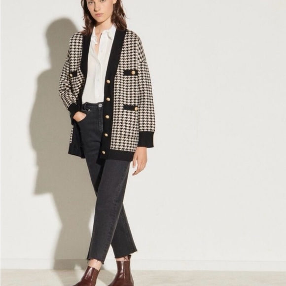 Sandro | Jackets & Coats | Sandro Dane Oversized Houndstooth Cardigan France Size 4 Or Us Xl ...